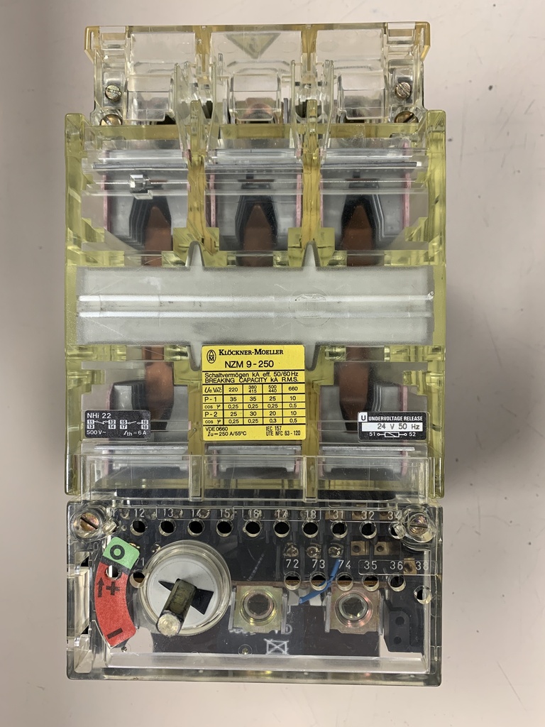 Klockner Moeller 3 Phase Circuit Breaker 250A + MS9 Motor Disconnect ...