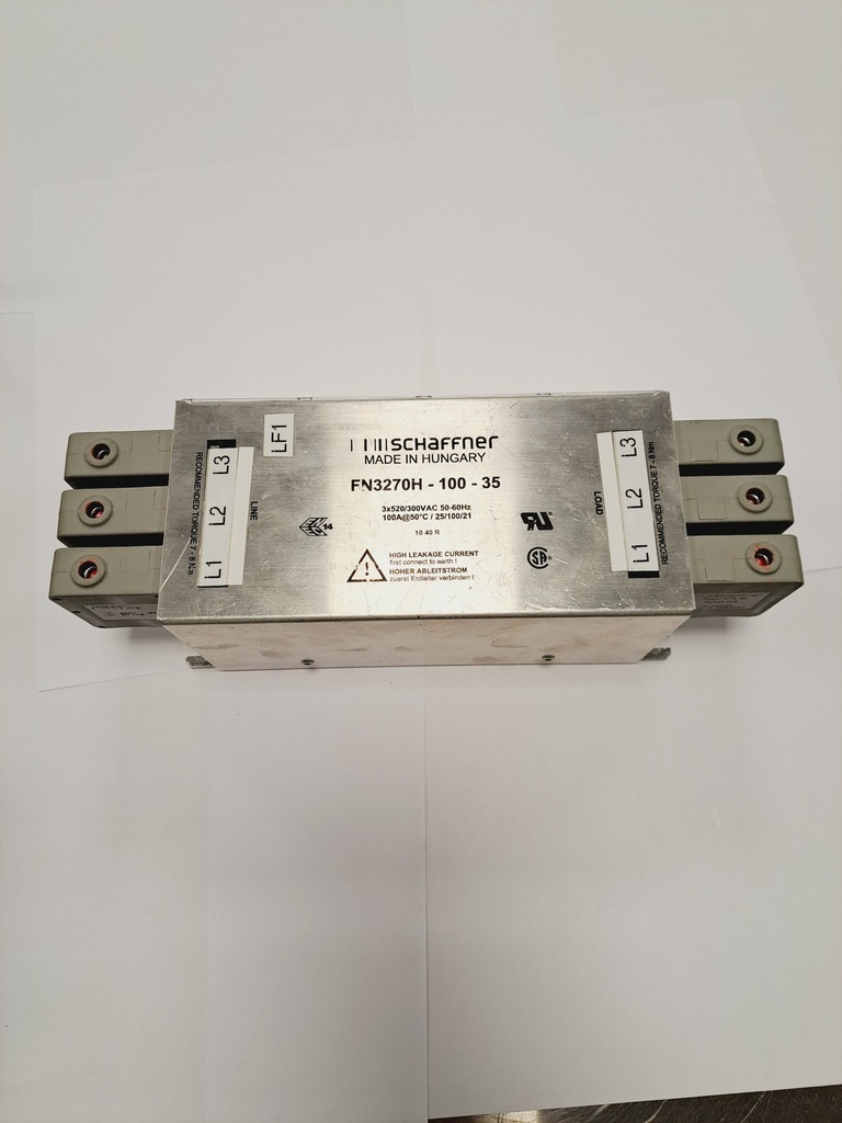 SCHAFFNER FN3270H-100-35 LINE FILTER UNIT 3X520/300VAC / 100A- SOS ...