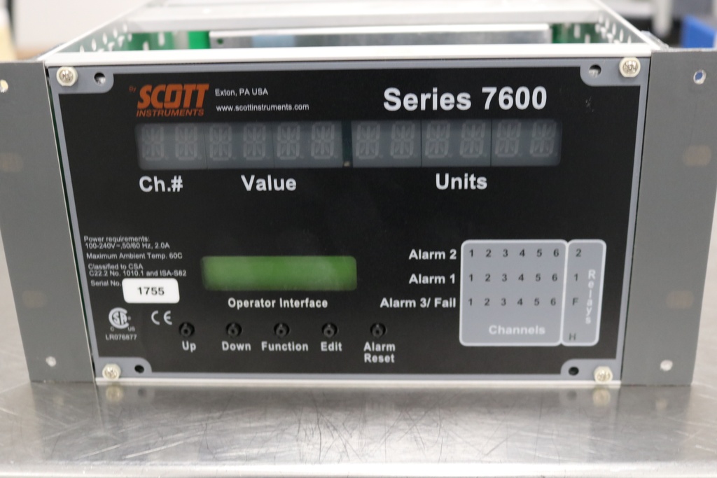 SCOTT INSTRUMENTS 6 CHANNEL GAS CONTROLLER (USED WITH GAS DETECTOR ...