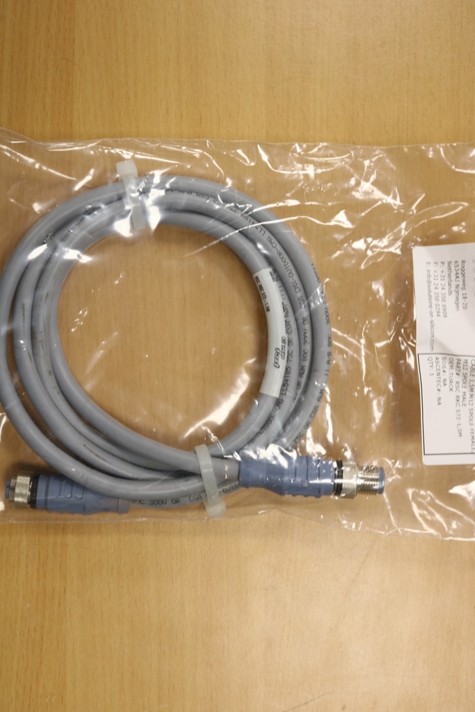 DEVICENET CABLE 1.5M, M12 5POLE FEMALE, M12 5POLE MALE- SOS Ascent'tec
