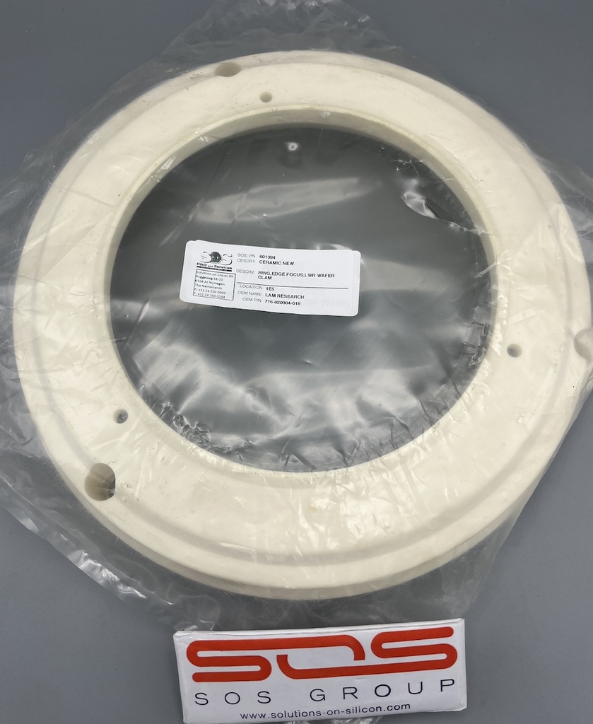 LAM RESEARCH 716-020904-018, CERAMIC RING, EDGE FOCUS, LWR WAFER CLAM ...
