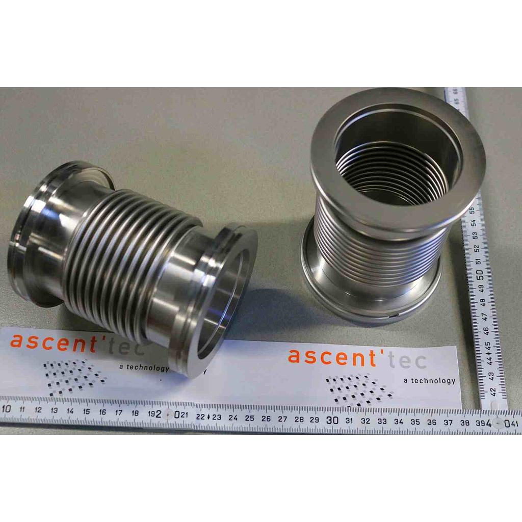 SS THICK WALL BELLOWS ISO-63 4.75" LONG, LOT OF 2- SOS Ascent'tec